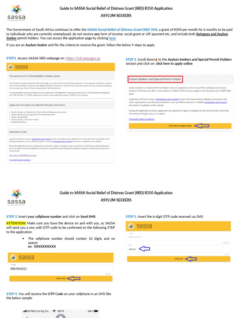 Guide To SASSA SRD 350 Application Asylum Seekers | PDF | Asylum Seeker