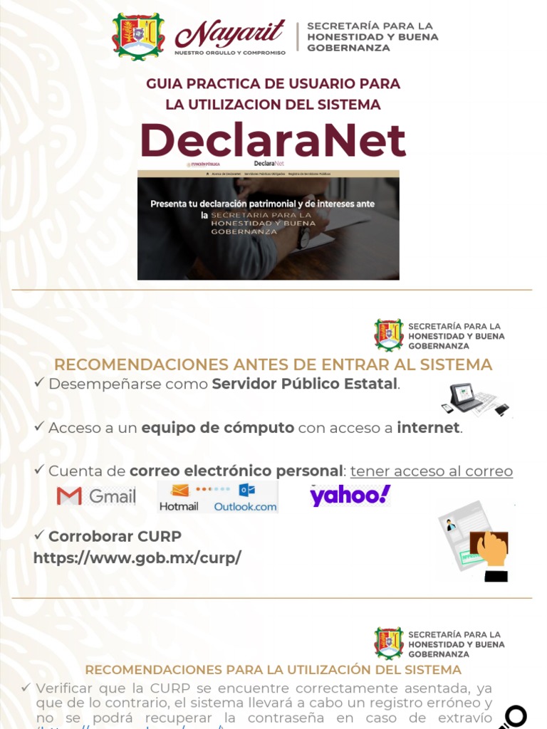 Guia Practica de Usuario para La Utilizacion Del Sistema Declaranet ...