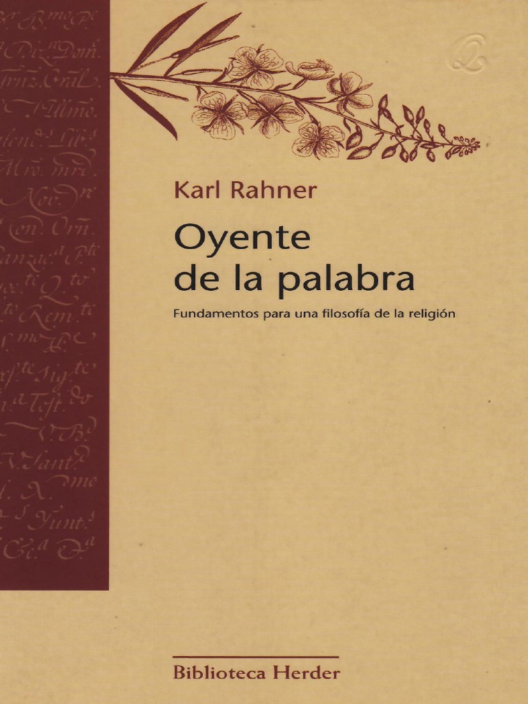 Oyente de La Palabra Karl Rahner | PDF