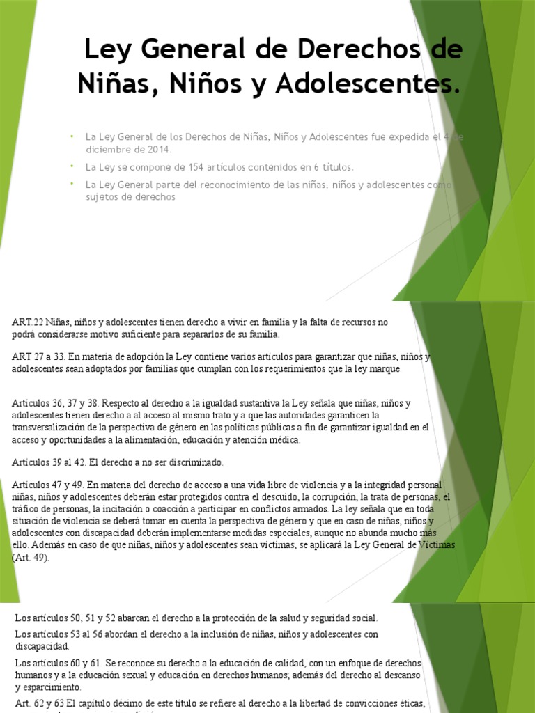 Ley General de Derechos de Niñas, Niños | Descargar gratis PDF ...