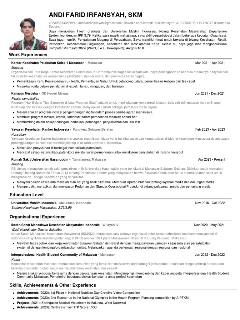 CV. Andi Farid Irfansyah | PDF | Pengembangan Diri