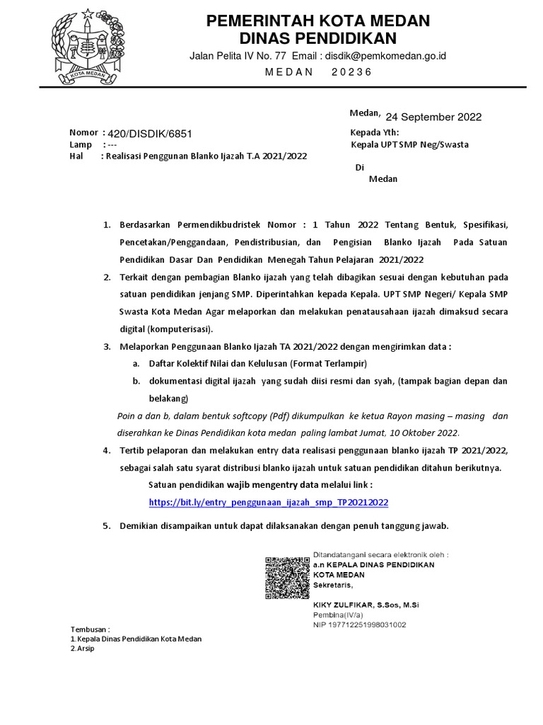 Laporan Penggunaan Blanko Ijazah 2021/2022 | PDF