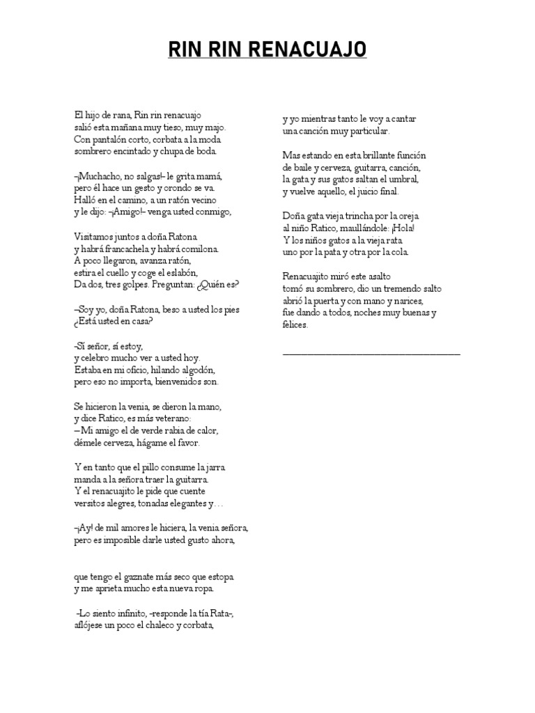 Rin Rin Renacuajo | PDF