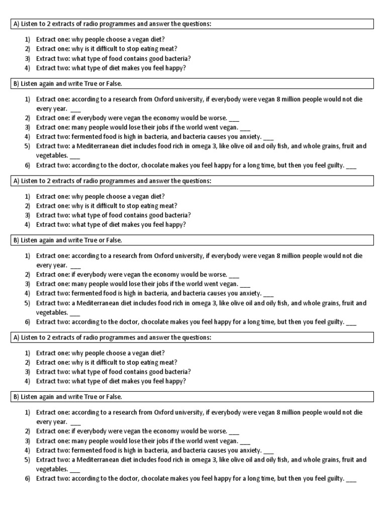 04 - Listening Worksheet | PDF