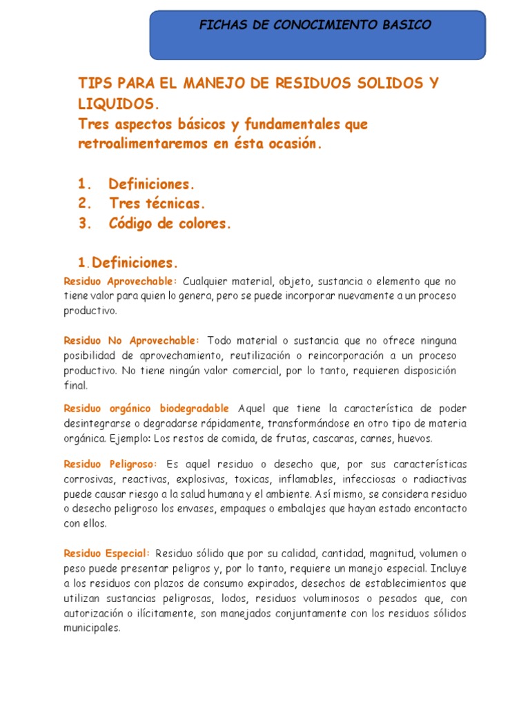 Guia Manejo de de Residuos | PDF | Residuos | Reciclaje Guia Manejo de de Residuos | PDF | Residuos | Reciclaje