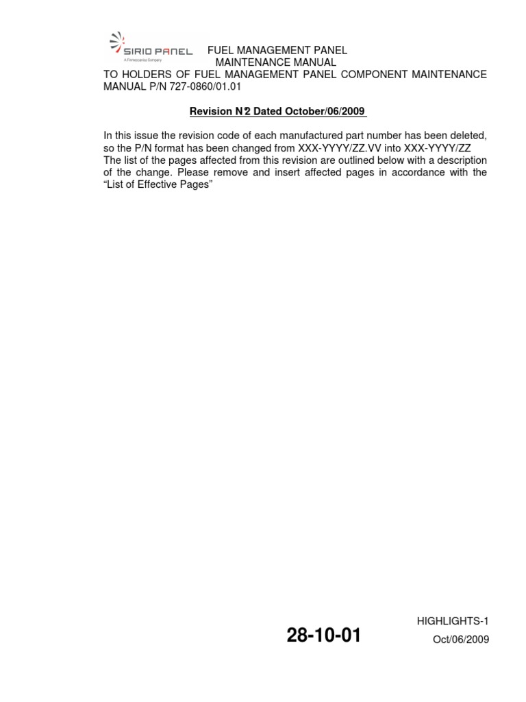 FUEL MANAGEMENT PANEL S92 - 727-0860-01-01-Manual-ATA100 - Rev02 ...