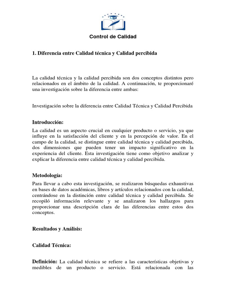 Taller 2 Control De Calidad Pdf Calidad Comercial La