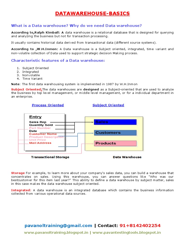 Data Warehouse Basics and Importance | PDF | Data Warehouse | Business ...