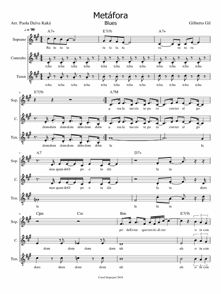 Metáfora (Gilberto Gil) Partitura e Partes | PDF