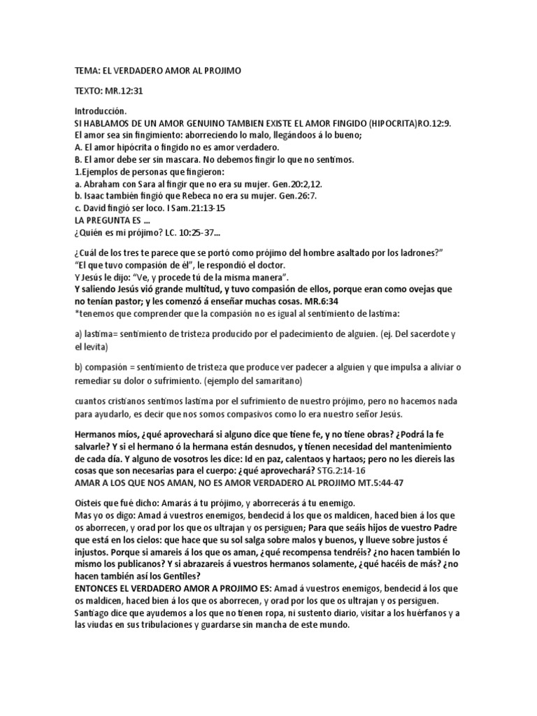 Ejemplos de Amor al Prójimo | PDF | Amor | Compasión