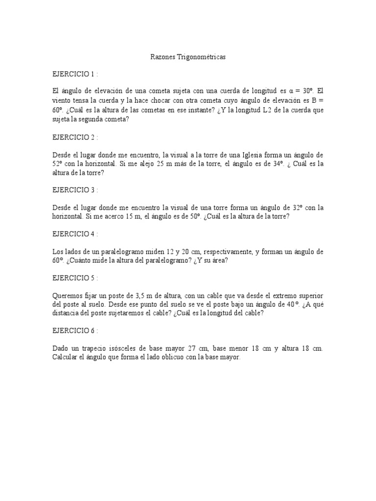 Razones Trigonométricas - 114514 | PDF