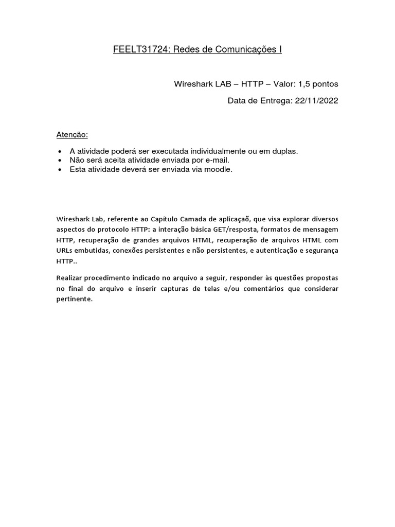 Prática 2 Wireshark_lab_HTTP | PDF | Hypertext Transfer Protocol | Networking