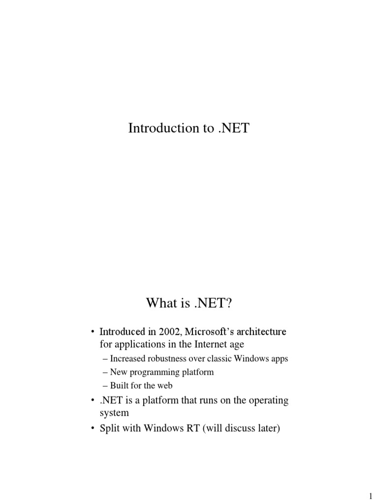 Introduction Dot Net333 Pdf Java Programming Language C Sharp Programming Language