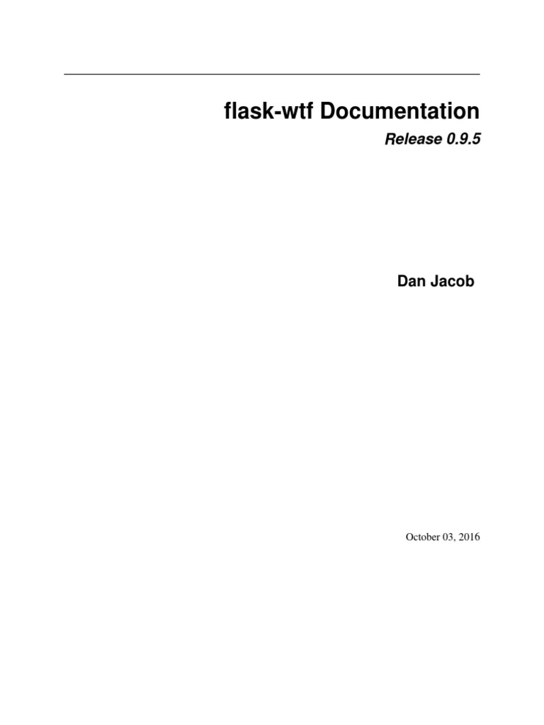 Flask WTF | PDF | Computer Engineering | Computing