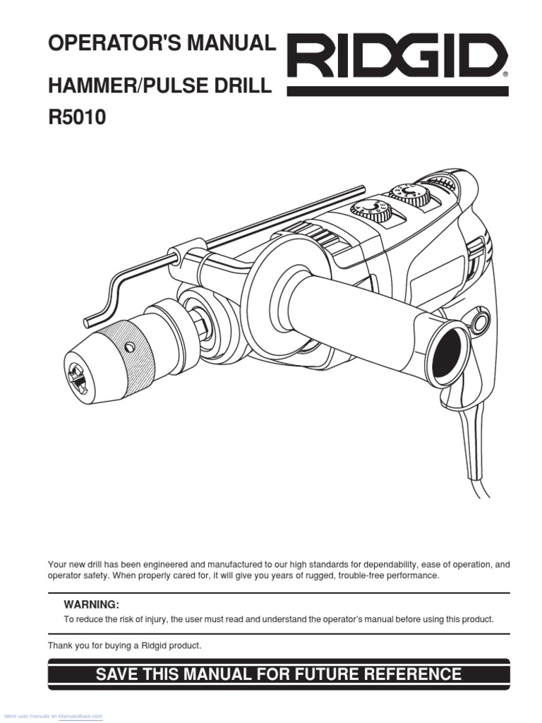 Manual RIDGID R5010 | PDF | Drill | Electrical Connector
