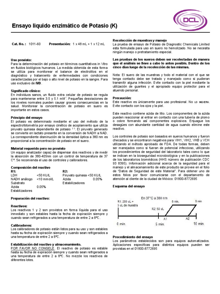 Potasio Inserto | PDF | Potasio | Química