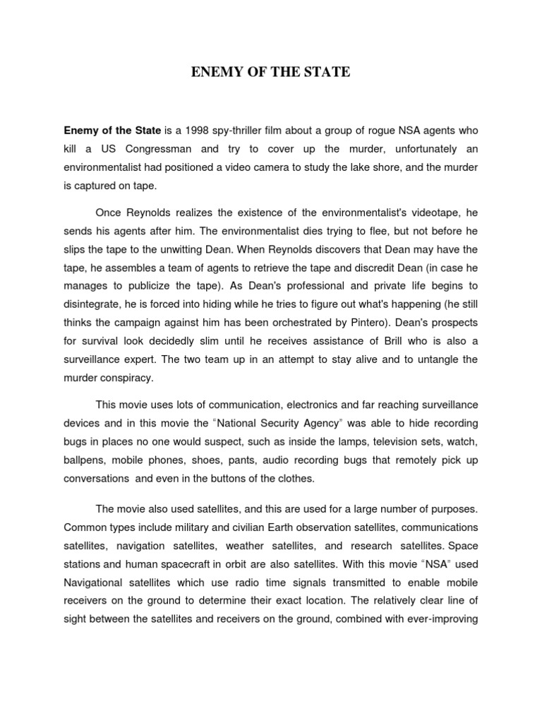 Enemy of The State | PDF | Satellite | Surveillance