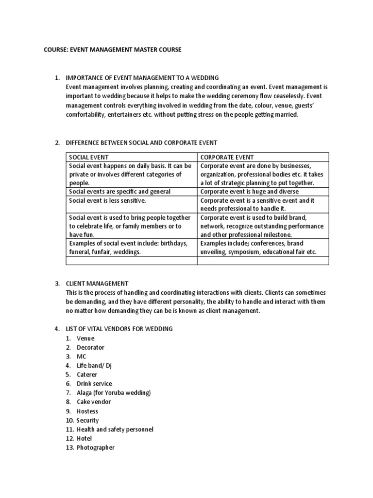 Event Management | PDF