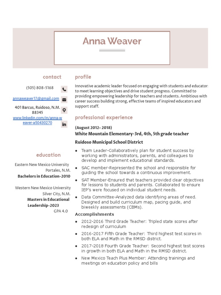 Weaver Resume | PDF