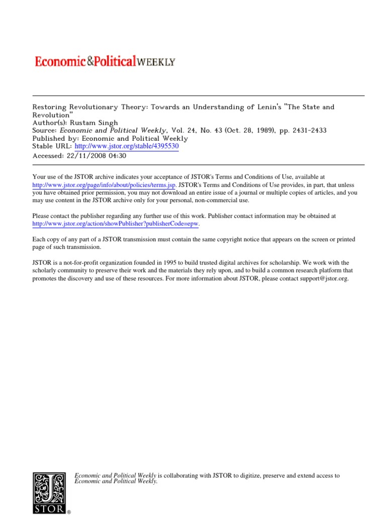 State and Revolution Lenin | PDF | Karl Marx | Friedrich Engels