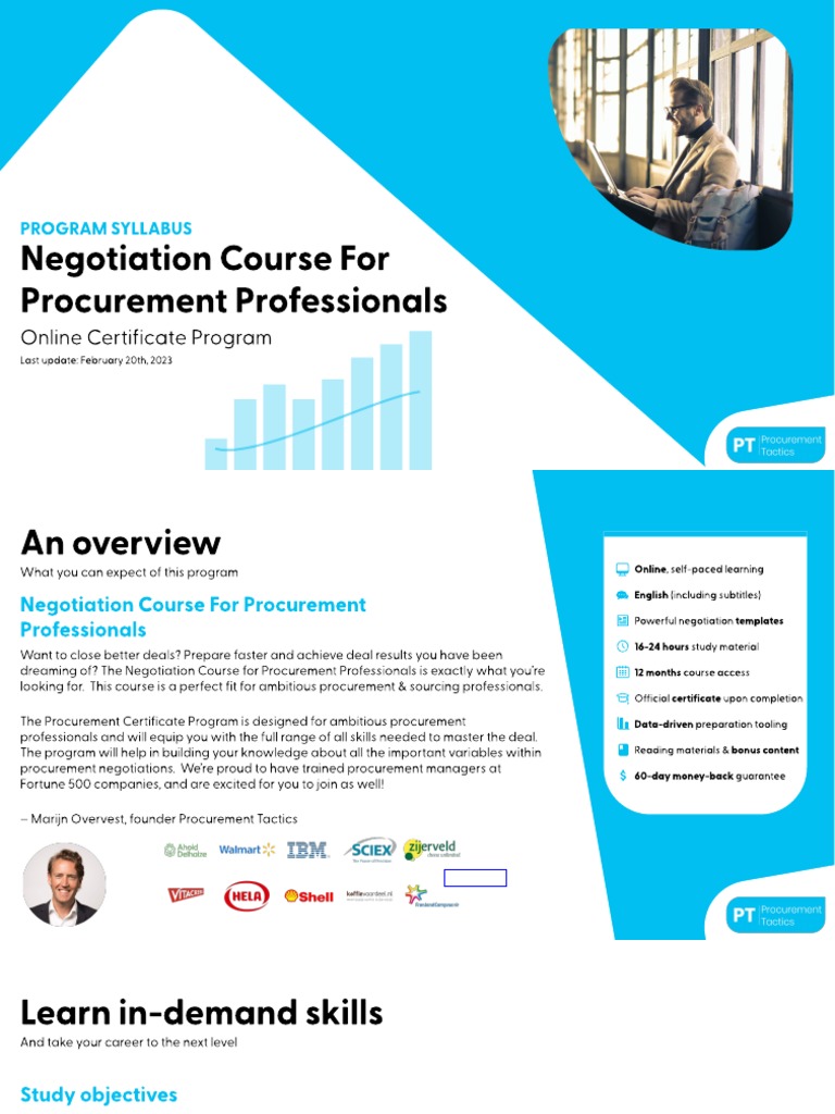 Negotiation Course For Procurement Professionals Syllabus | PDF | Negotiation | Educational ...