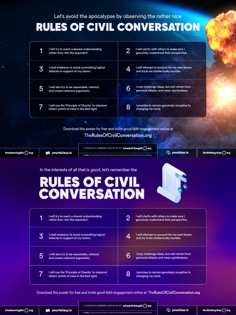 Rules of Civil Conversation Posters | PDF