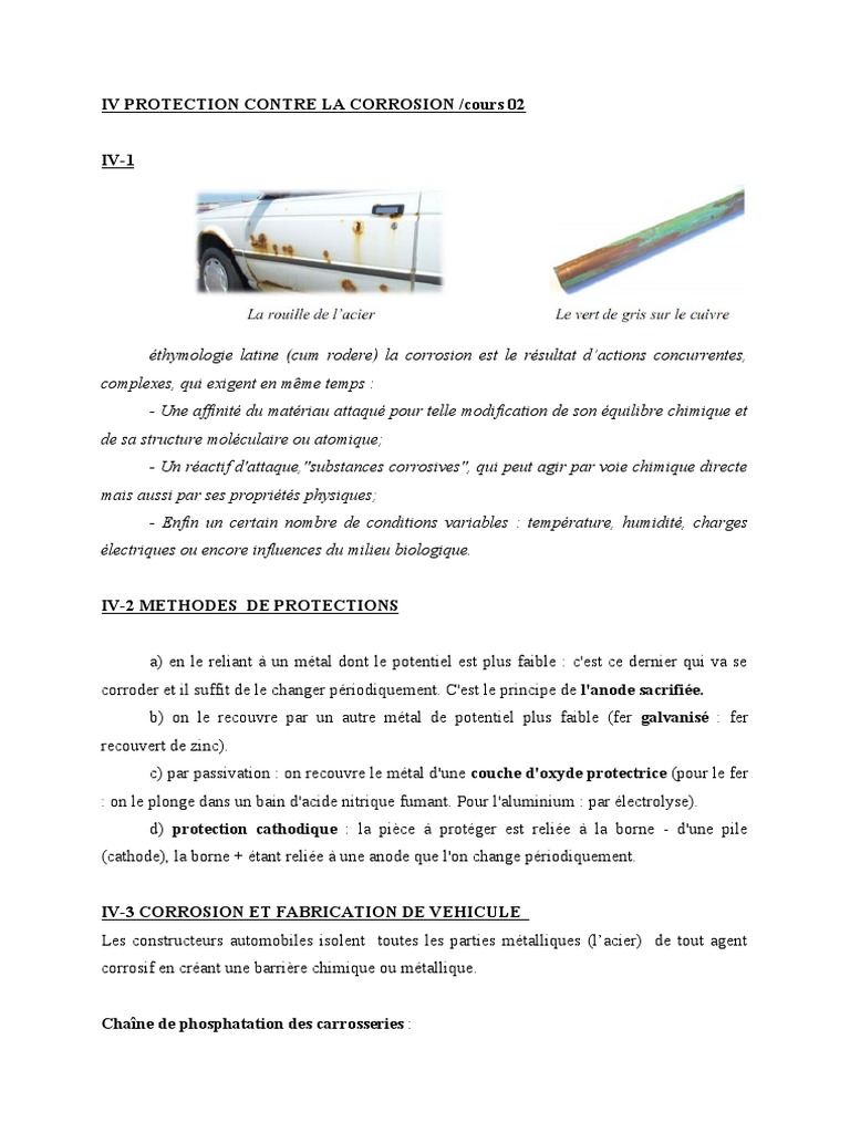 IV PROTECTION CONTRE LA CORROSION C2 | PDF