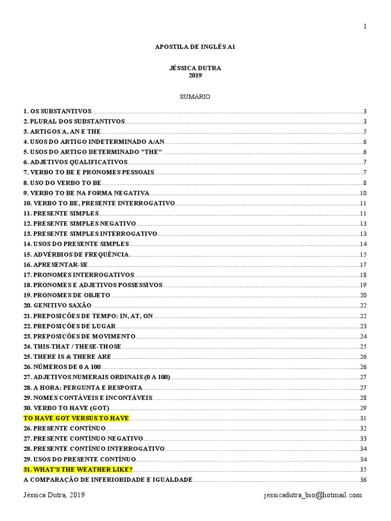 Apostila de Inglês | PDF