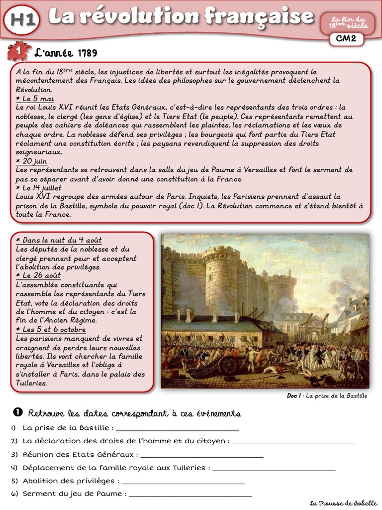 H1 La Revolution Francaise | PDF | Révolution française | Règne de la ...