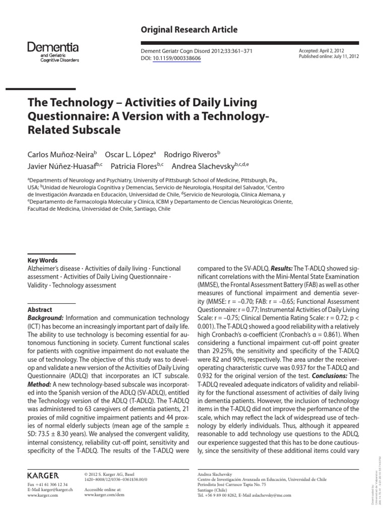 Normas TADL-Q (Muñoz-Neira, 2012) | PDF | Dementia | Receiver Operating Characteristic