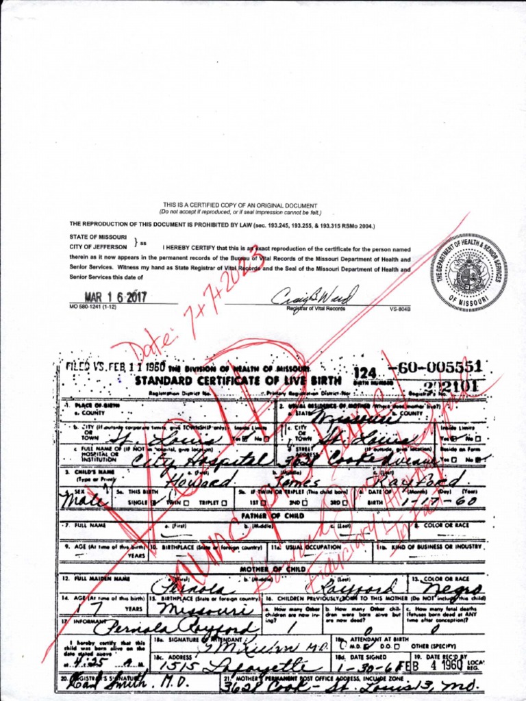 Missouri Birth Certificate | PDF