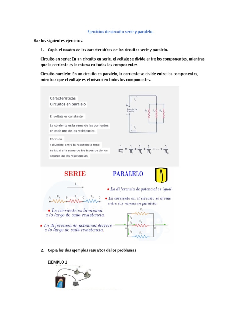 Ejercicios de Circuito Serie y Paralelo | PDF