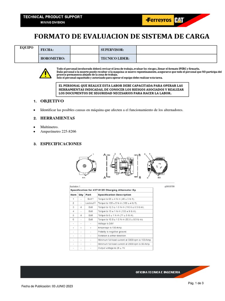E-0045 Formato de Inspeccion Alternador | PDF | Bienes manufacturados ...