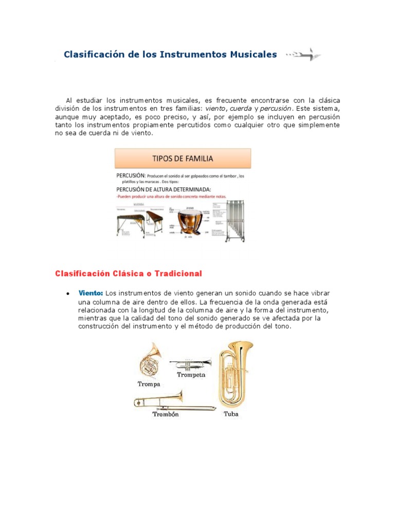 Clasificación de Los Instrumentos Musicales | PDF