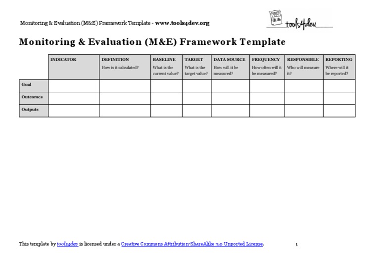 M&E Framework Template | PDF