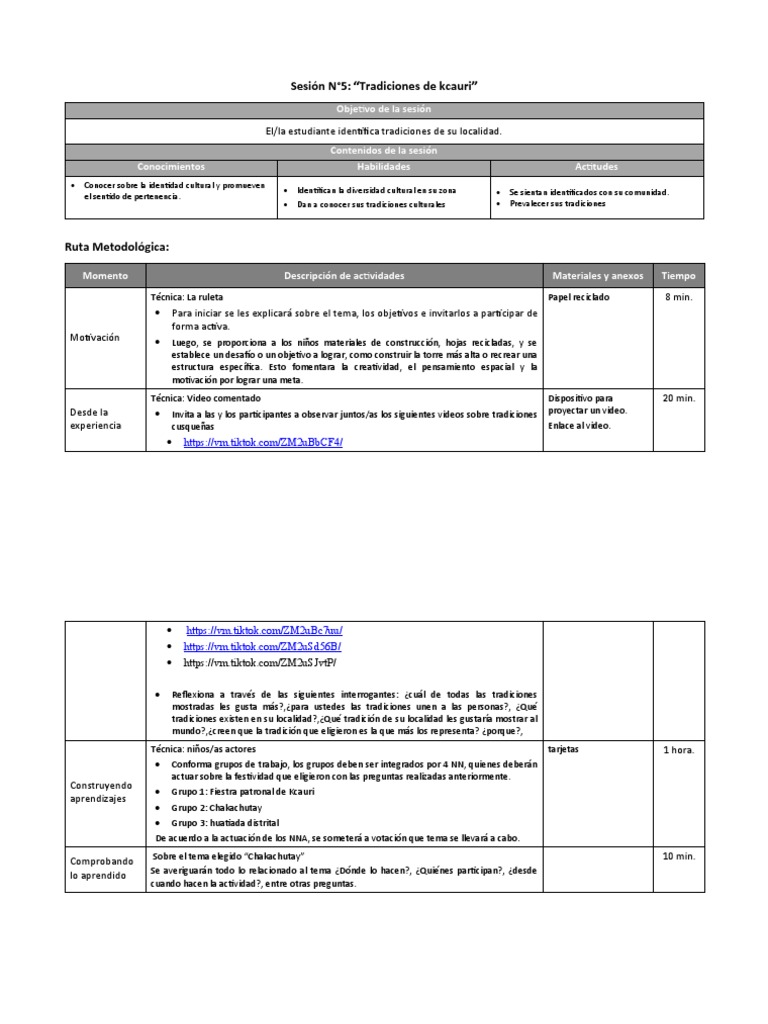 Sesión N6 Quispicanchi. | PDF | Cognición | Aprendizaje