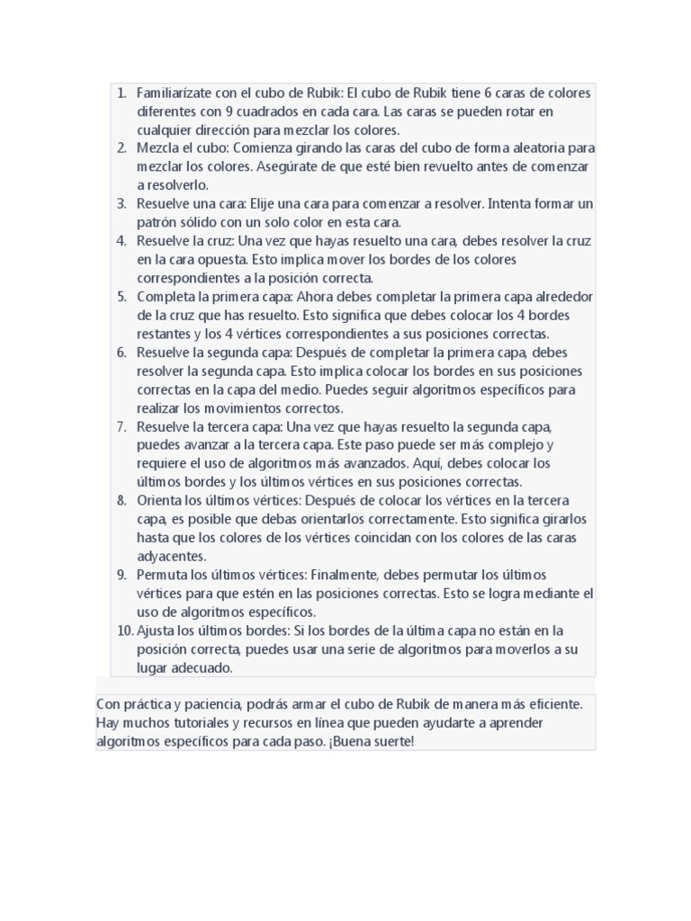 Guía para Resolver el Cubo de Rubik | PDF