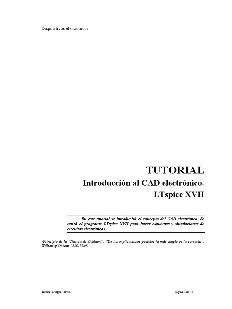Tutorial LTSpice XVII: Simulación CAD | PDF | especia | Ciencia de los ...