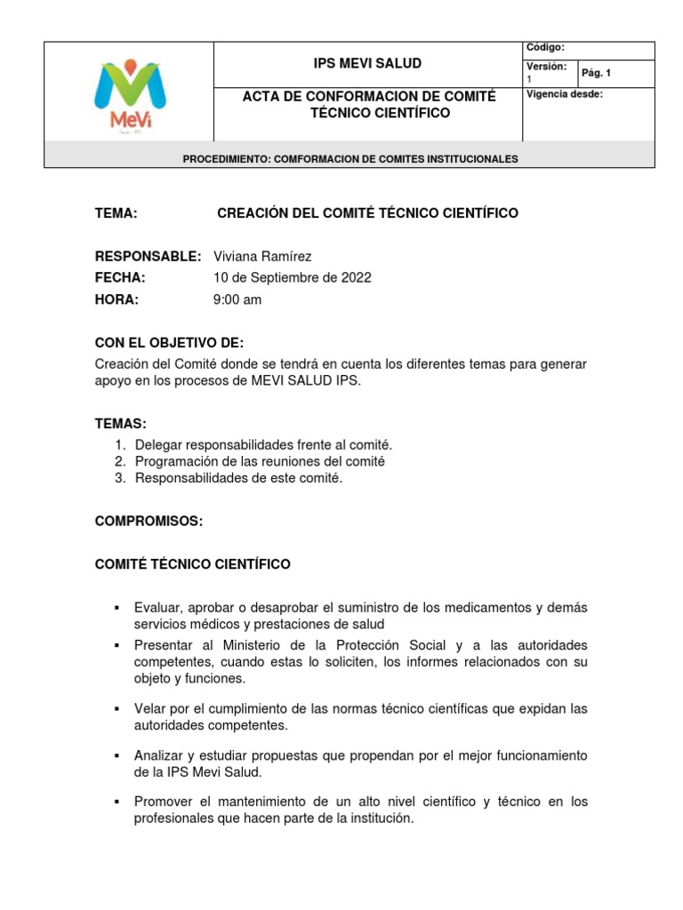 Acta de Creacion Del Comite Tecnico Cientifico | PDF | Presupuesto Acta de Creacion Del Comite Tecnico Cientifico | PDF | Presupuesto