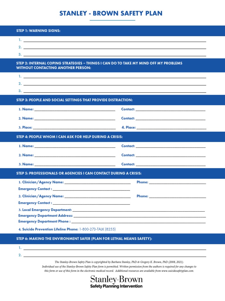 Stanley Brown Safety Plan 8 6 21 | PDF