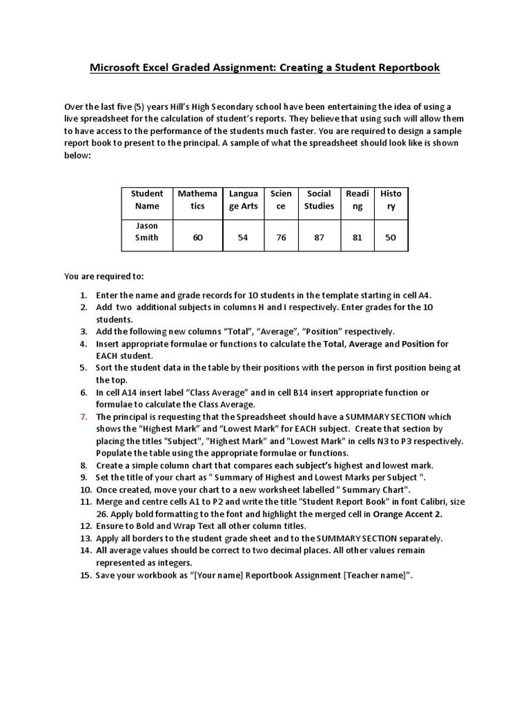 Microsoft Excel Final Assignment | PDF
