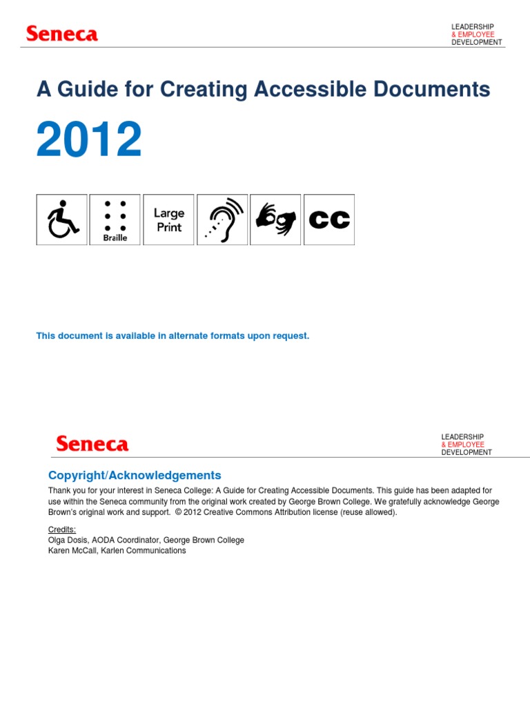 Guide Create Accessible Docs 12 Oct 17 FINAL | PDF