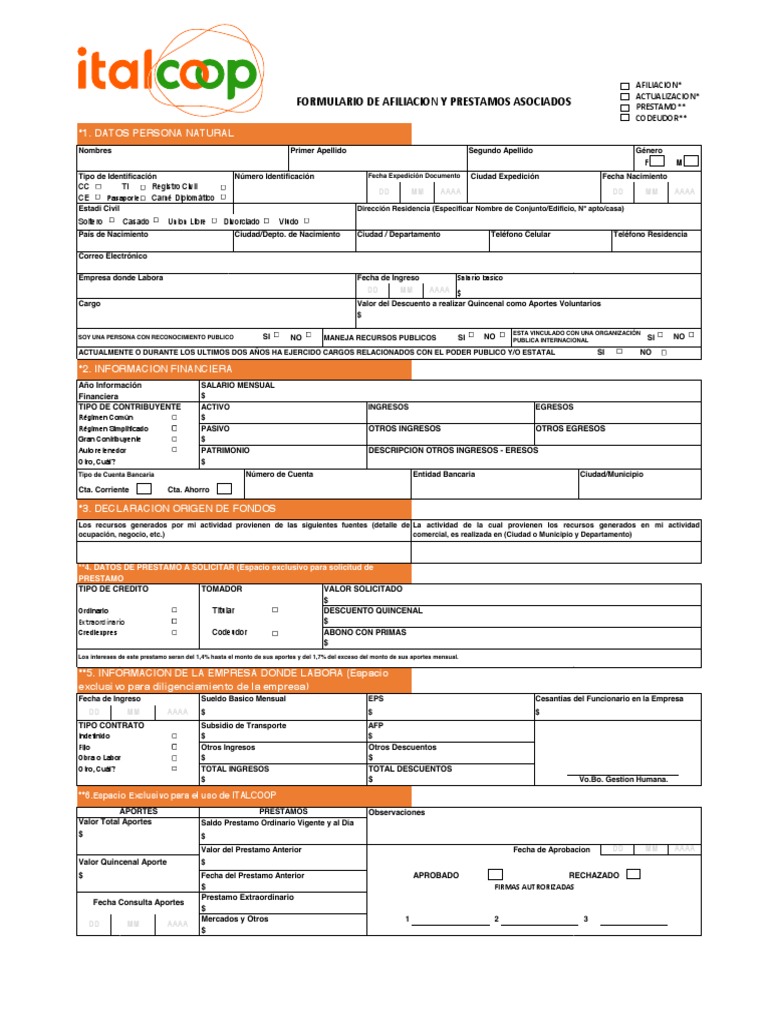 Formato de Afiliacion | PDF | Regulación | Bases de datos
