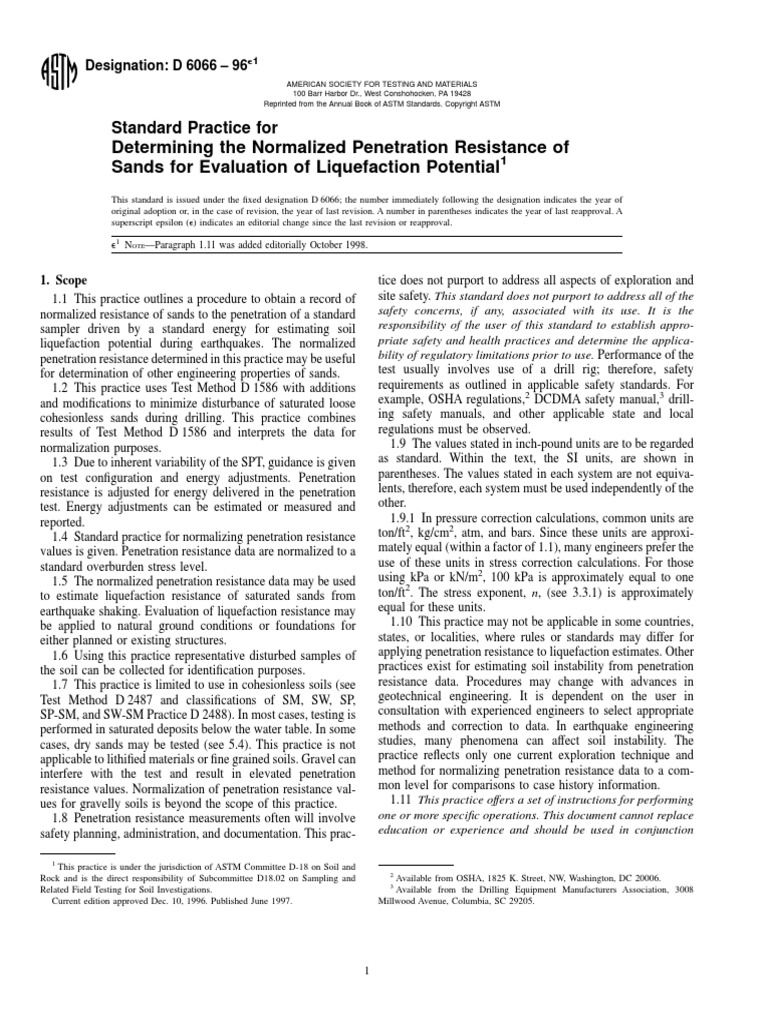Astm D 6066 1996 | PDF | Hammer | Drill