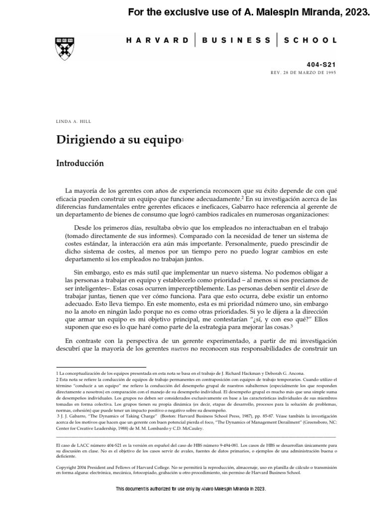 Dirigiendo A Su Equipo Cap 7 | PDF