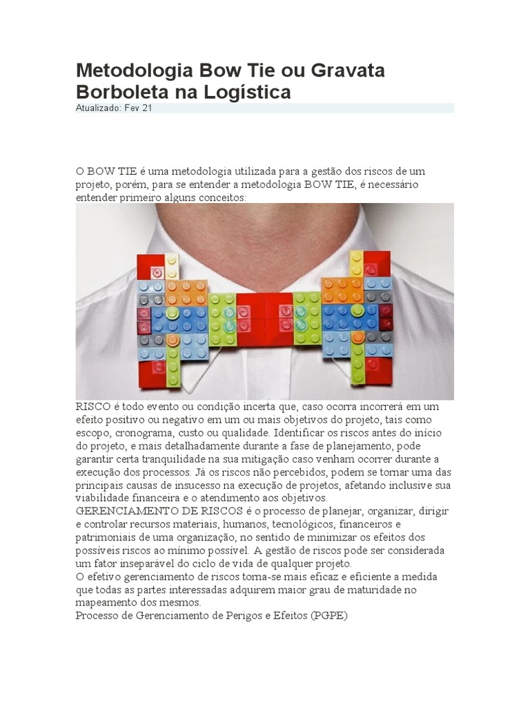 Metodologia Bow Tie Ou Gravata Borboleta Na Logística | PDF