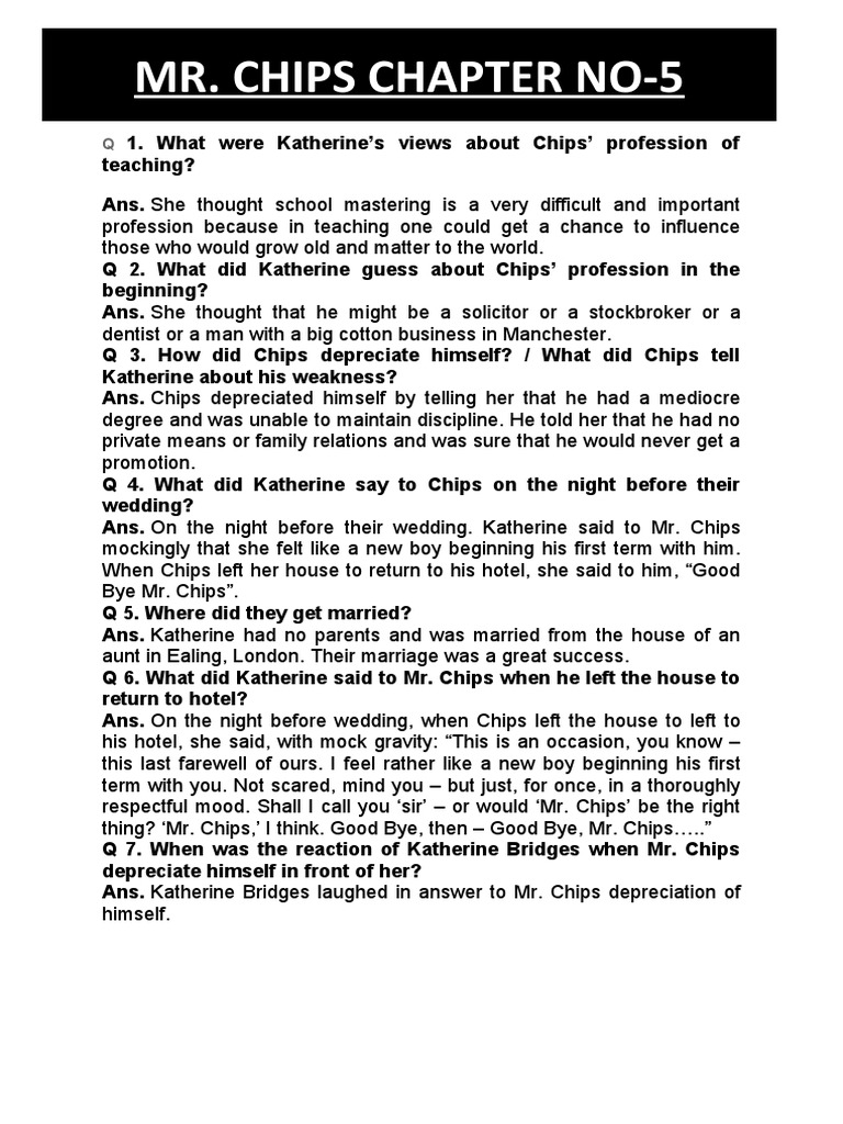 Mr.chips chapter no-5 | PDF