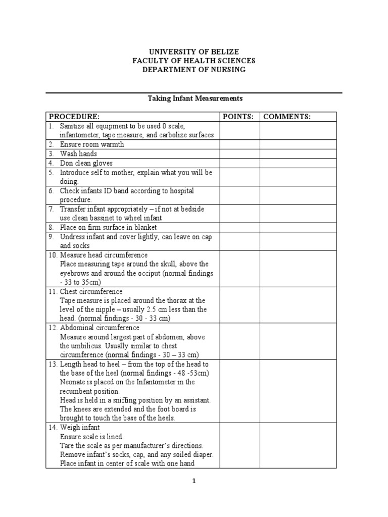 Skills checklist and study handout- measurement (1) | PDF