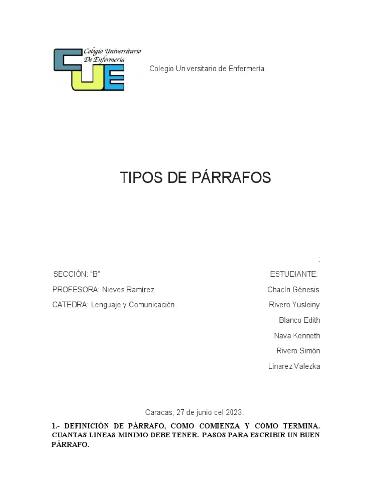 Tipos de Párrafos | PDF | Comillas