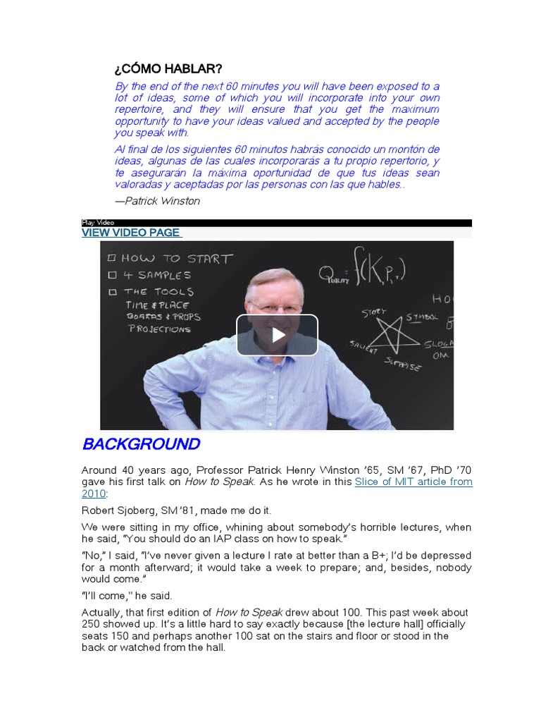 Cómo Hablar: Técnicas de Comunicación | PDF